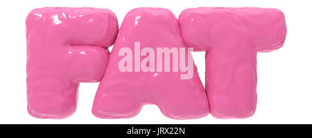 3d illustration of symbolic fat text. isolated on white Stock Photo - Alamy
