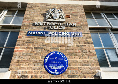 London, Wapping The headquarters of the Marine Policing Unit (river ...