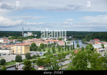Soderhamn, Sweden - July 18 2017. View over the small town of Soderhamn ...