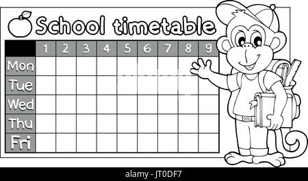 Coloring book school timetable 8 Stock Vector Image & Art - Alamy