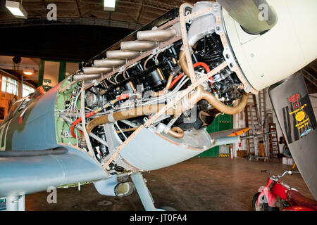 Supermarine Spitfire Rolls Royce engine on view in hanger at Duxford ...