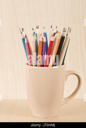 Color pencils in cup Stock Photo - Alamy