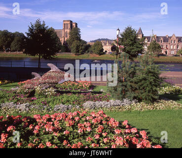 A historic view of Inverness, Scotland, as seen from the castle. The ...