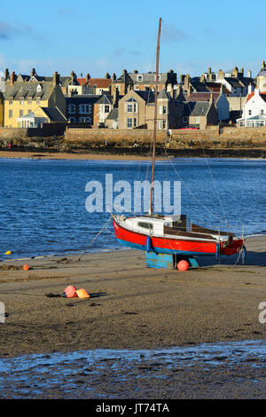 Seafront at Scottish coastal town of Elie in East Neuk of Fife ...
