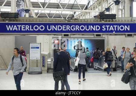 An entrance to Waterloo Underground station from the main concourse ...