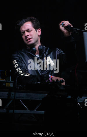 Mark Ronson DJ set on stage at Lulworth Castle - Wareham. Picture date ...