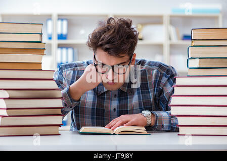 The nerd funny student preparing for university exams Stock Photo - Alamy
