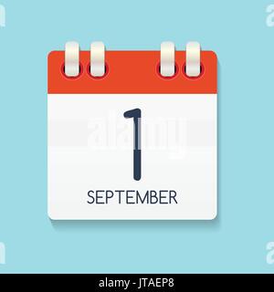 The calendar icon. September symbol. Flat Vector illustration. Set ...
