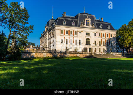 Pless Castle, a classical-style palace in the city of Pszczyna in south ...