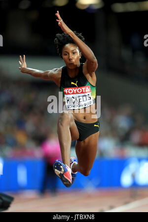 Jamaica’s Shanieka Ricketts in action during the Women’s Triple Jump ...