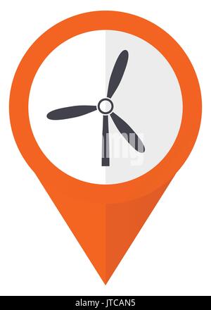 Windmill flat vector pin map icon. Map pointer. Map markers ...