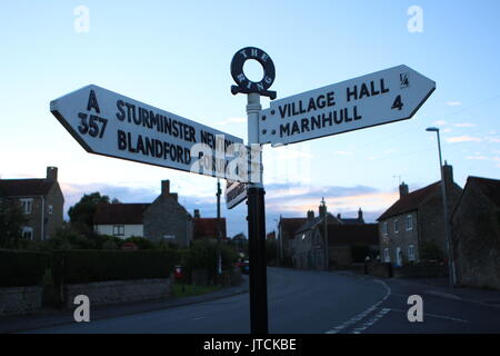 The Ring sign post in Stalbridge, pointing to various towns and ...
