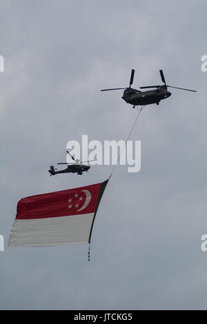 Singapore National Day helicopters flag flying air force pride nation ...