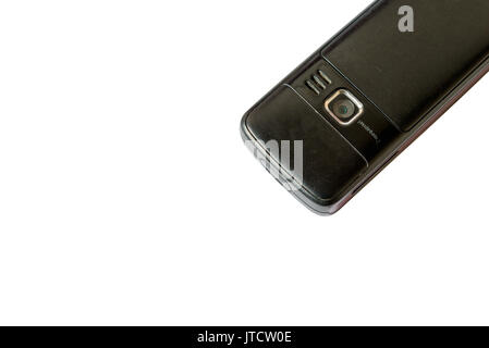 Old mobile phone back white background Stock Photo - Alamy