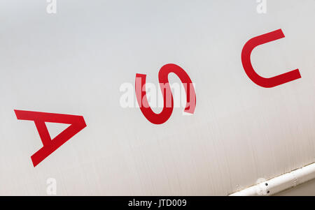 A United States banner adorns a NASA space rocket at Kennedy Space ...