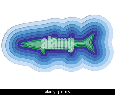illustration of a layered fish in the sea Stock Photo - Alamy