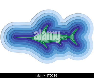 illustration of a layered fish in the sea Stock Photo - Alamy