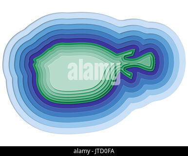 illustration of a layered fish in the sea Stock Photo - Alamy