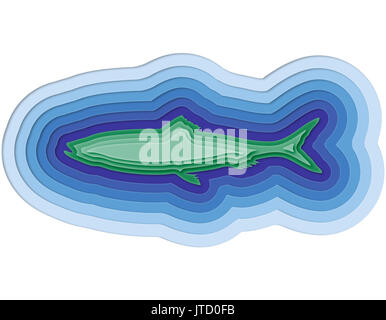 illustration of a layered fish in the sea Stock Photo - Alamy