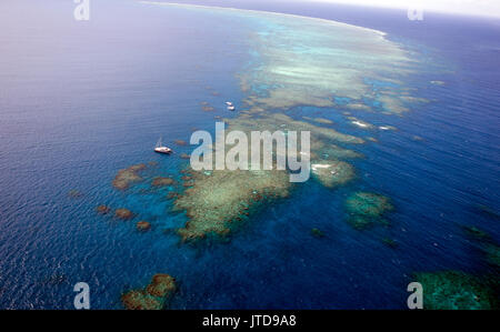 Aerial view of Hastings Reef, Cairns, Queensland, Australia Stock Photo ...