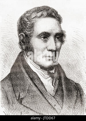 A portrait of George Stephenson (1781-1848), a British civil engineer ...