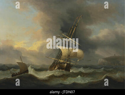 Thomas Luny - Shortening sail off South Foreland Stock Photo - Alamy