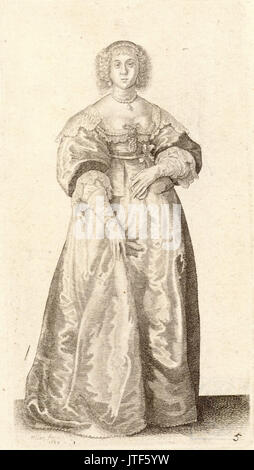 Wenceslas Hollar's 'Lady with Ribbon Round Her Waist' is an engraving ...