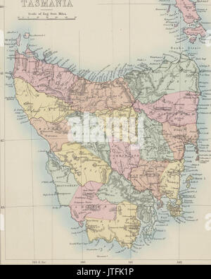 19th century Map of Tasmania Stock Photo - Alamy