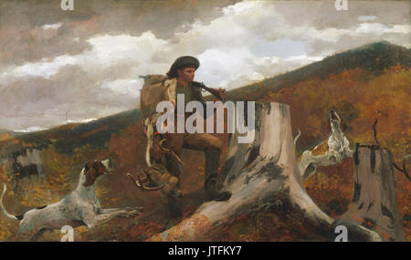 Winslow Homer's painting 'A Huntsman and Dogs' portrays a scene of ...