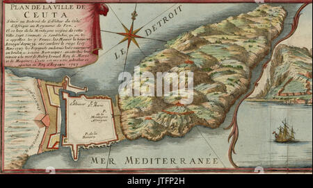 The 'Plan de la Ville de Ceuta' is a detailed map of Ceuta, a Spanish ...