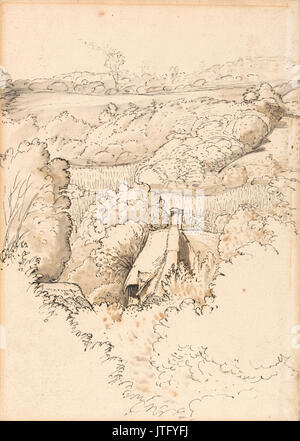 A Cottage among Trees, Shoreham. Samuel Palmer. Undated. Pen and black ...