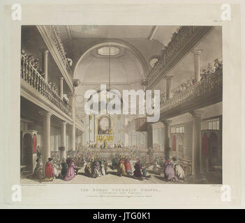 The 'Roman Catholic Chapel' by Rudolph Ackermann depicts an interior ...