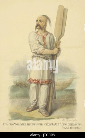 Slav warrior from Solntsev book Stock Photo - Alamy