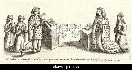 Wenceslas Hollar - Compton Winyates (stained glass Stock Photo - Alamy