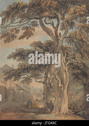 Paul Sandby's painting *Couple in a Farmyard* depicts a rural scene ...