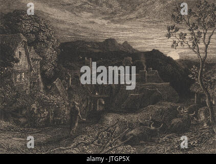 Samuel Palmer - The Bellman Stock Photo - Alamy