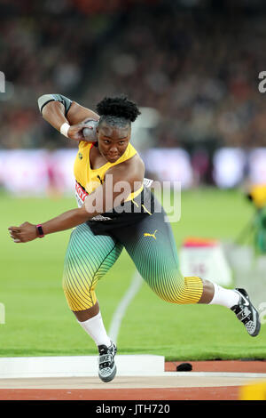 Danniel THOMAS-DODD (Jamaica) competing in the Women's Shot Put ...