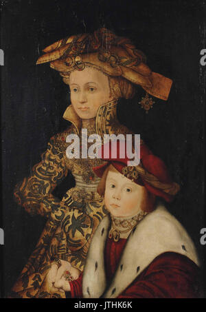 'Bildnis einer Dame mit ihrem Sohn' by Franz Wolfgang Rohrich depicts a ...