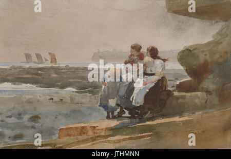 Winslow Homer - Under the Cliff, Cullercoats Stock Photo - Alamy