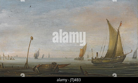 'Small Vessels on the Zuider Zee' by Abraham de Verwer is a maritime ...