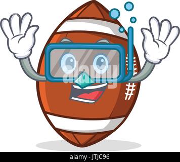 Diving rugby ball character cartoon Stock Vector Image & Art - Alamy