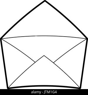 Flat line uncolored mail and envelope over white background vector ...