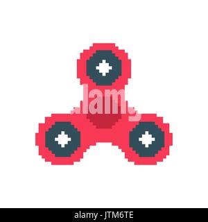 Spinner pixel art. Fidget finger toy pixelated. Anti stress hand toy on ...