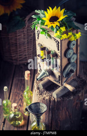 Vintage virgin oil machine in old basement Stock Photo - Alamy