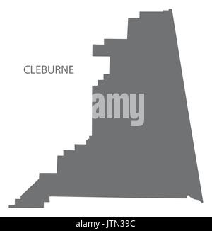 Cleburne county map of Alabama USA black inverted illustration Stock ...