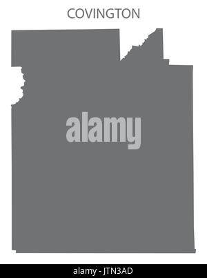 Covington county map of Alabama USA black inverted illustration Stock ...