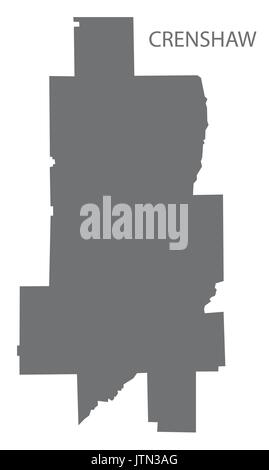 Crenshaw county map of Alabama USA black inverted illustration Stock ...