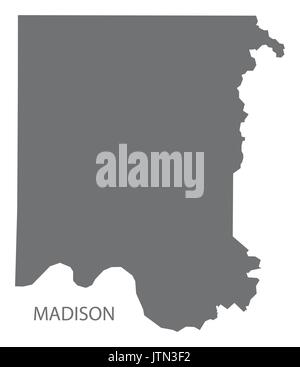 Madison county map of Alabama USA with American national flag ...