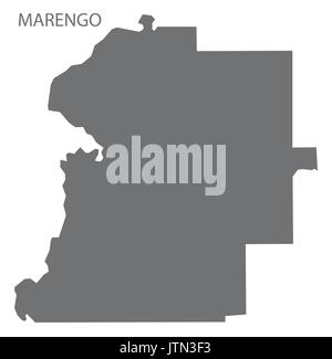 Marengo county map of Alabama USA with American national flag ...