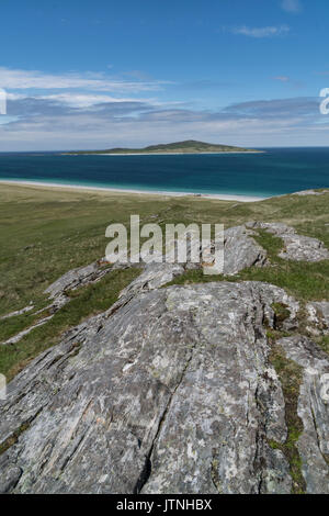 View of the island of Pabbay from the Island of Berneray in the Outer ...